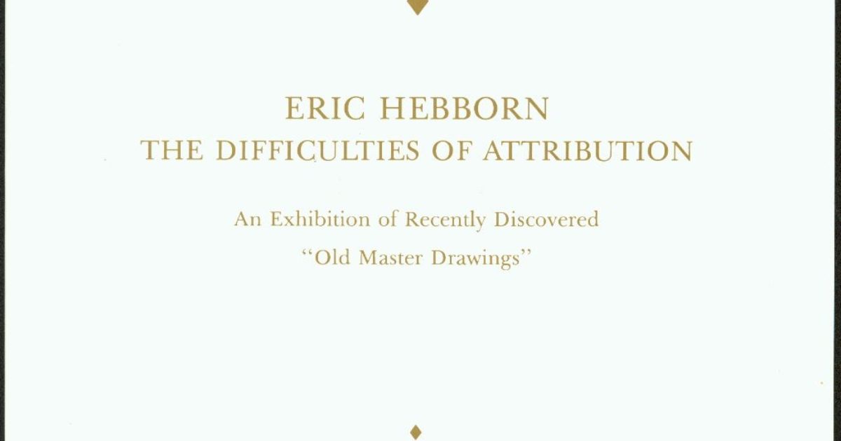 Eric Hebborn: The Difficulties of Attribution | ARCHEUS / POST-MODERN ...